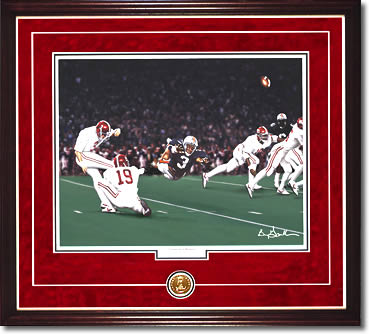 Framed Daniel Moore Alabama Football Prints - 1985 "The Kick" 22" x 16 ...