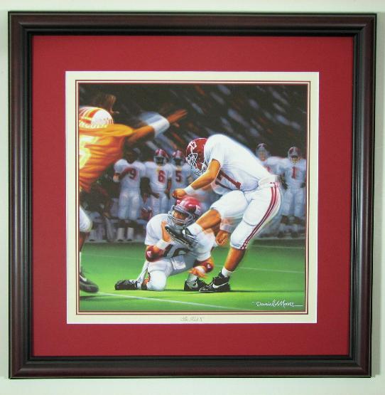 Framed Daniel Moore Alabama Football Prints - Daniel Moore "The Kick II ...