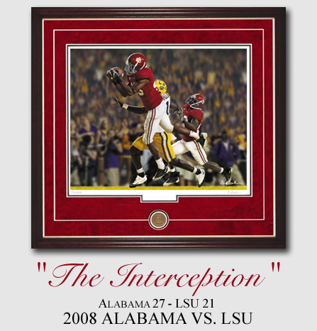 Framed Daniel Moore Alabama Football Prints - The Interception by Greg ...