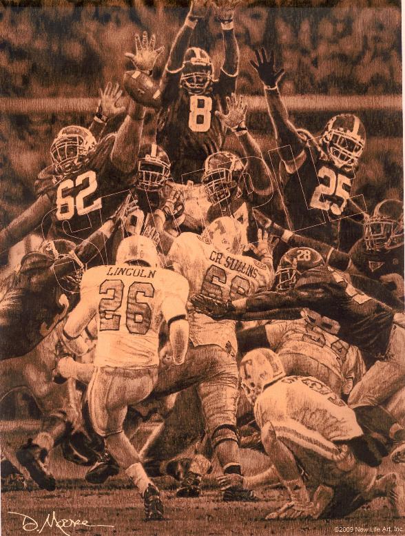 Framed Daniel Moore Alabama Football Prints - "Maximum Block" Museum ...